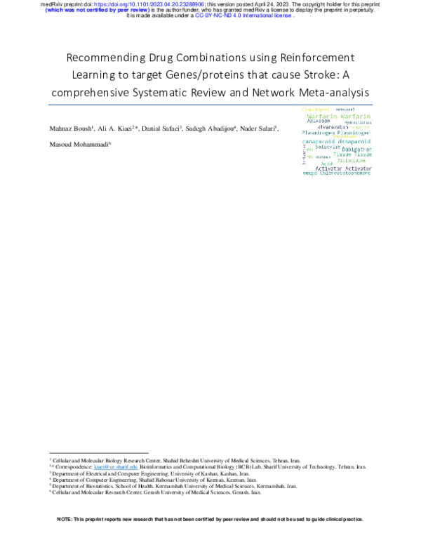 (PDF) Recommending Drug Combinations using Reinforcement Learning to ...