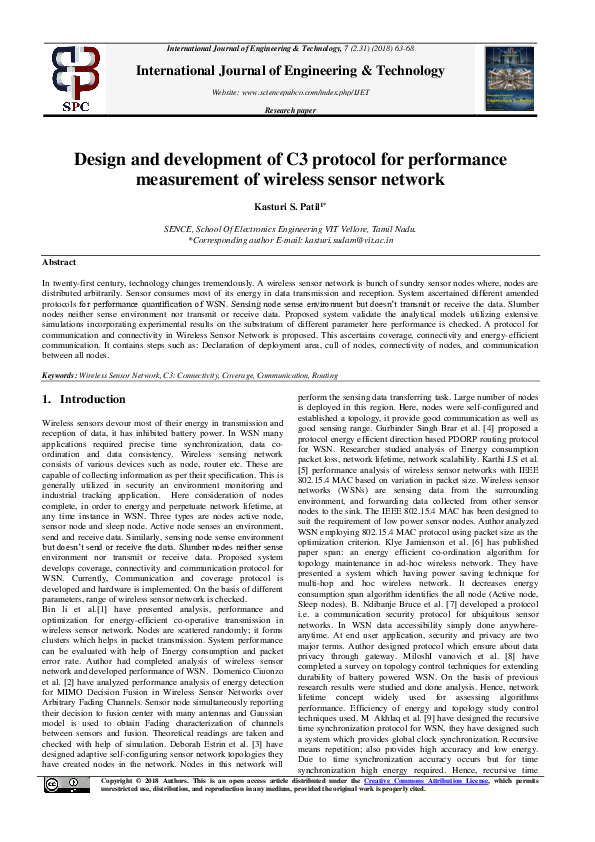 (PDF) Design and development of C3 protocol for performance measurement ...