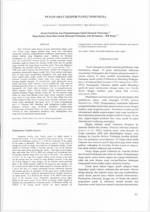 (PDF) Penawaran Ekspor Panili Indonesia | Sri Suhartini - Academia.edu