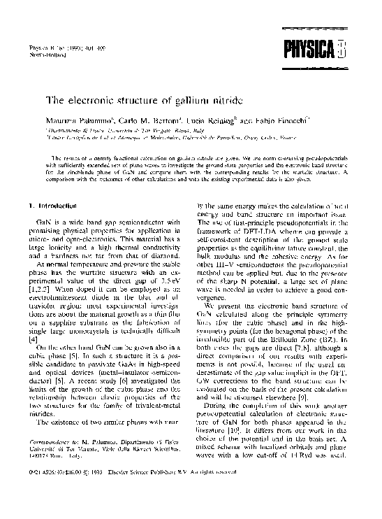 (PDF) The electronic structure of gallium nitride