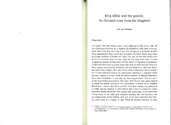 (PDF) J.J. Witkam, King Sabur and the gazelle. An Oriental story from ...
