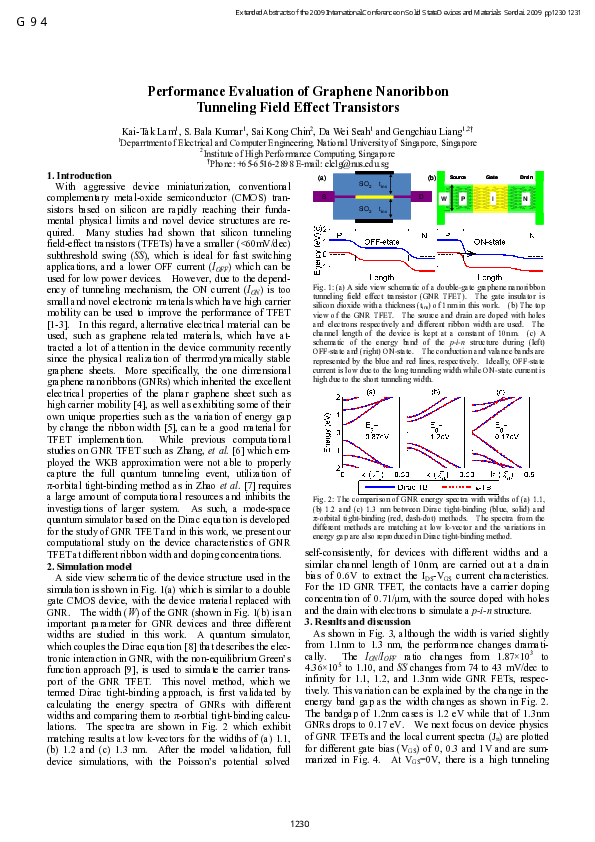(PDF) Performance evaluation of graphene nanoribbon infrared photodetectors | hans kosina ...