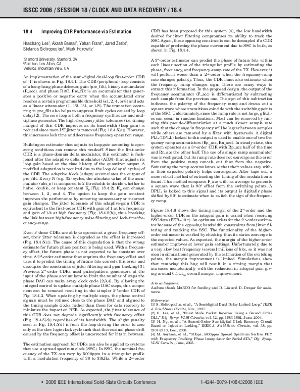 (PDF) Improving CDR Performance via Estimation