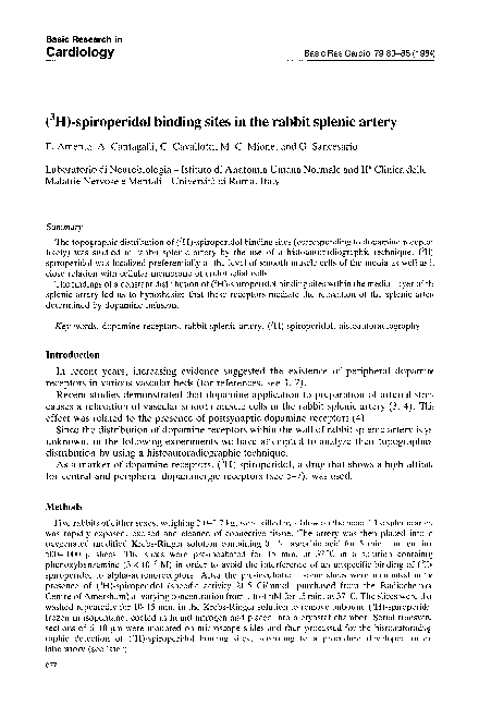 (PDF) (3H)-spiroperidol binding sites in the rabbit splenic artery