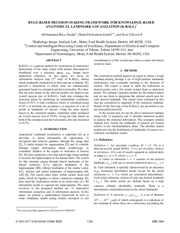 (PDF) Rule-based decision-making framework for knowledge-based anatomical landmark localization ...
