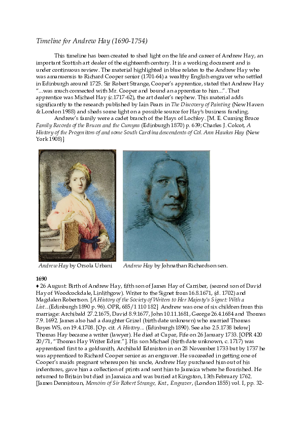 (PDF) Chronology for Andrew Hay, art dealer (1690-1754)