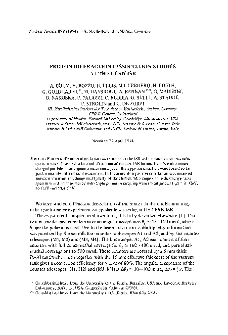 (PDF) Proton diffraction dissociation studies at the CERN ISR