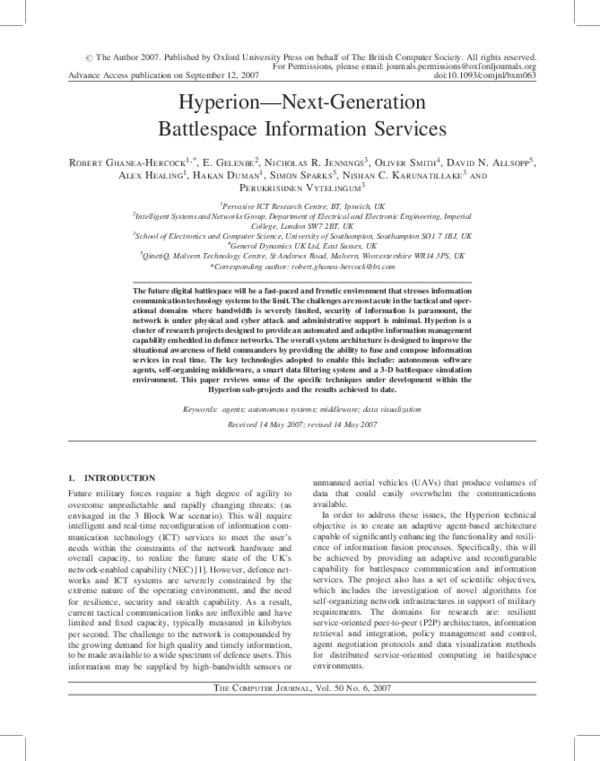 (PDF) Hyperion Next-Generation Battlespace Information Services