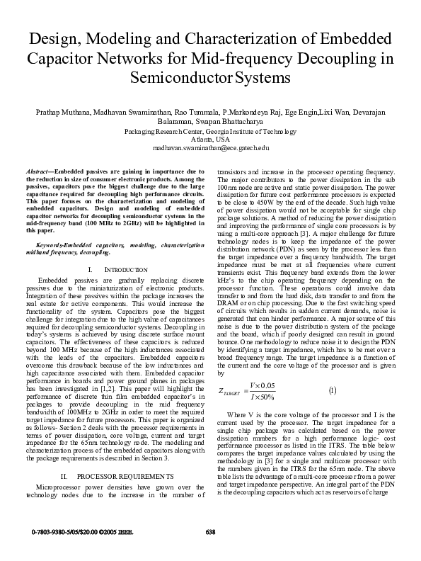 (PDF) Design, Modeling, and Characterization of Embedded Capacitor ...