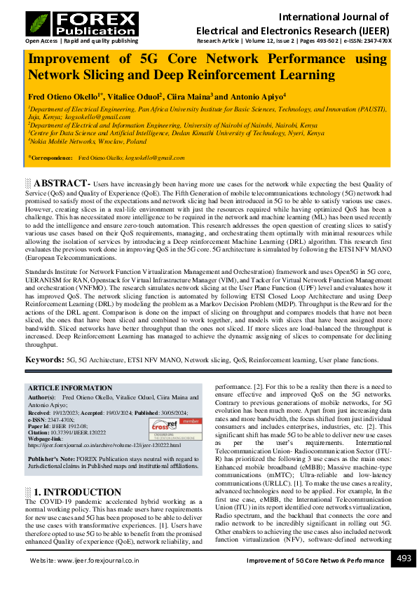 (PDF) Improvement of 5G Core Network Performance using Network Slicing ...