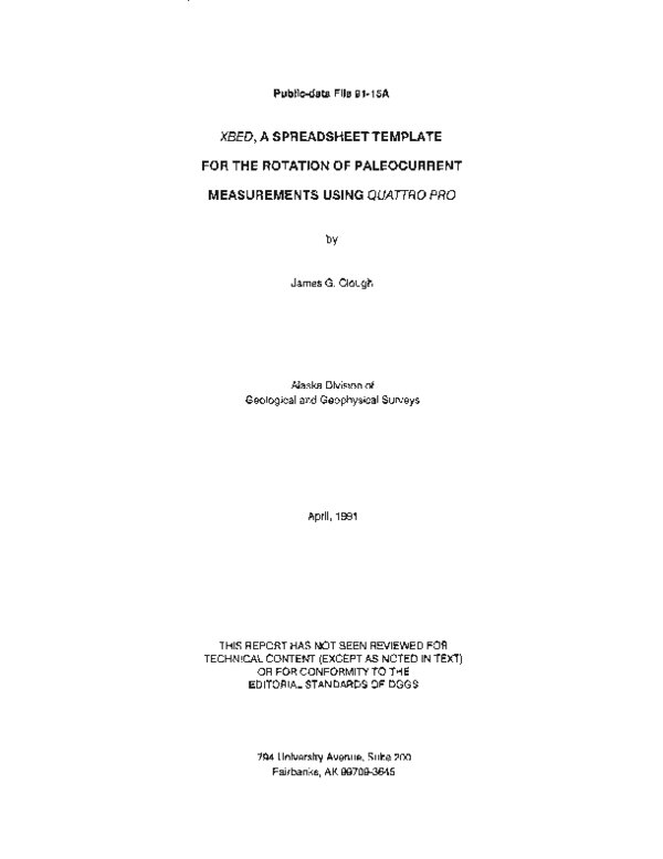 (PDF) XBED, a spreadsheet template for the rotation of paleocurrent ...