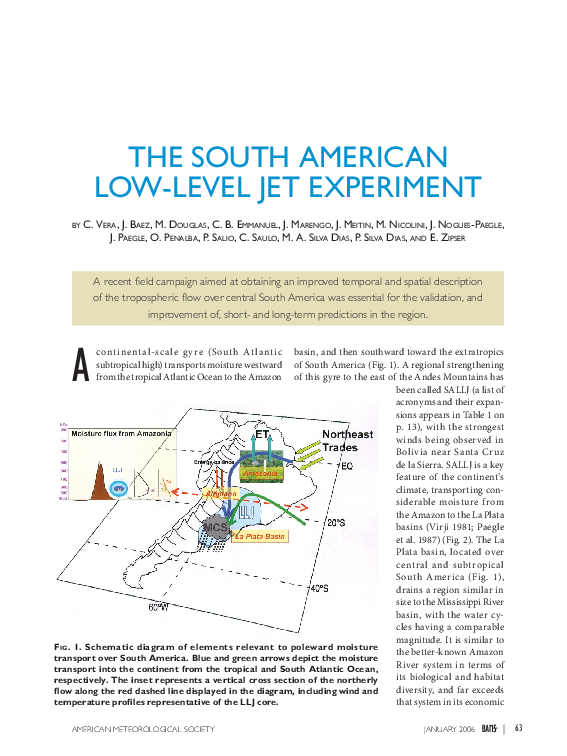 (PDF) The South American Low-Level Jet Experiment