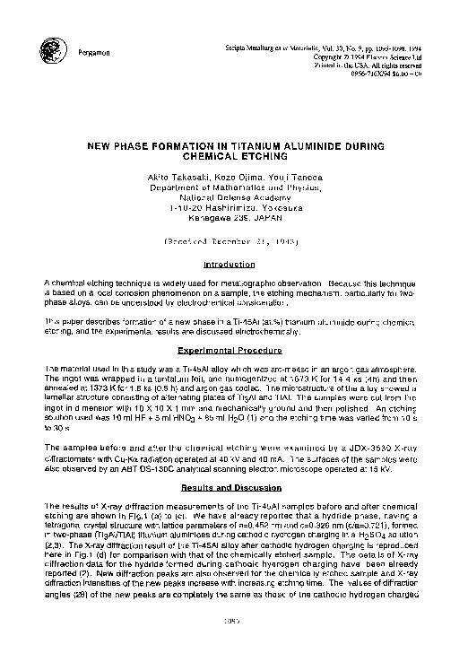 (PDF) Phase Transformations in Ti-45Al During Etching