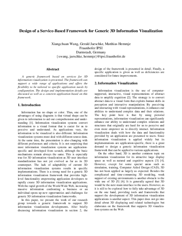 (PDF) Design of a service-based framework for generic 3D information visualization