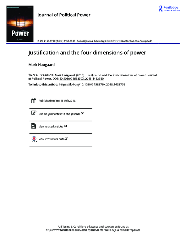 (PDF) Justification and the four dimensions of power