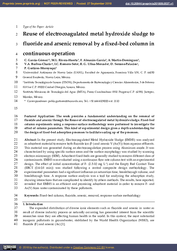 (PDF) Reuse of Electrocoagulated Metal Hydroxide Sludge to Fluoride and ...