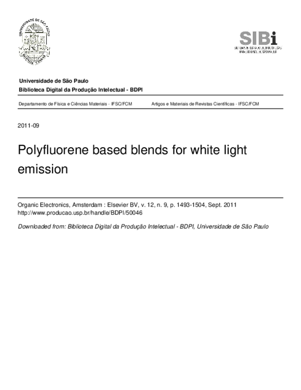 (PDF) Polyfluorene based blends for white light emission | Teresa Dib ...