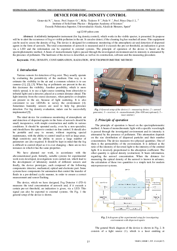 (PDF) Device for Fog Density Control