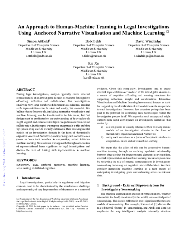 (PDF) An Approach to Human Machine Teaming in Legal Investigations ...