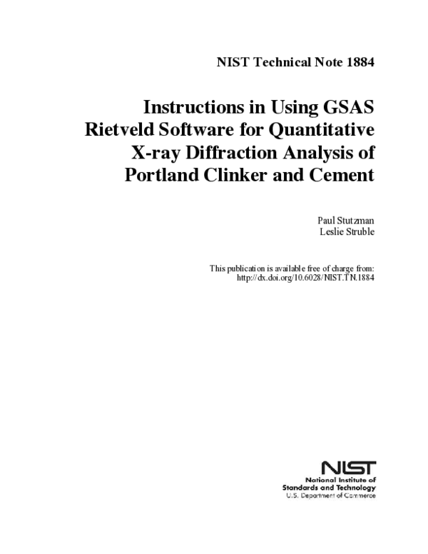 (PDF) Instructions in Using GSAS Rietveld Software for Quantitative X-ray Diffraction Analysis ...