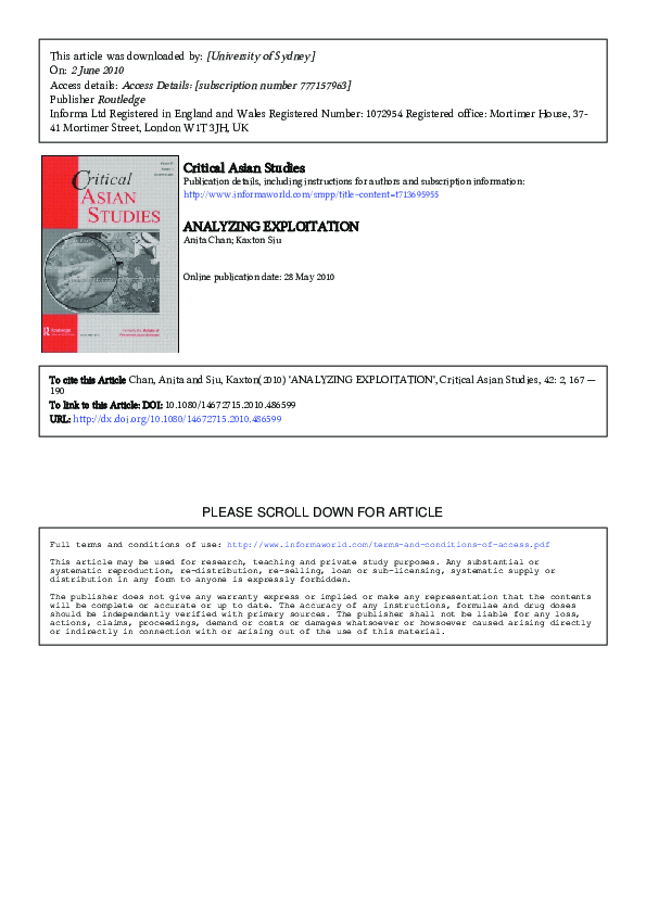 (PDF) Analyzing Exploitation