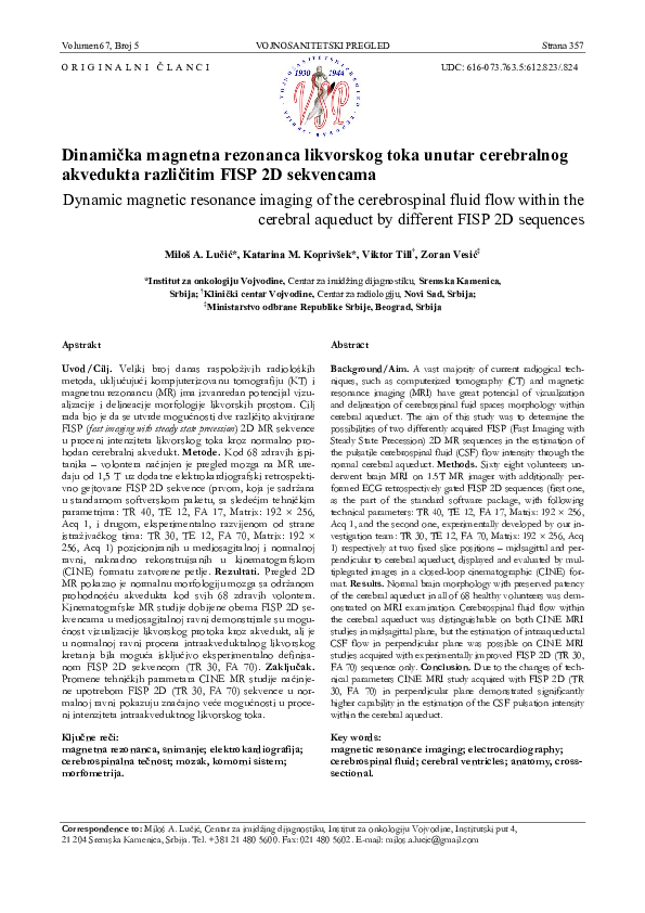 (PDF) Dynamic magnetic resonance imaging of the cerebrospinal fluid ...