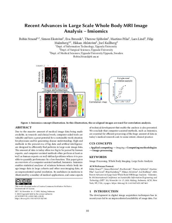 (PDF) Recent advances in large scale whole body MRI image analysis