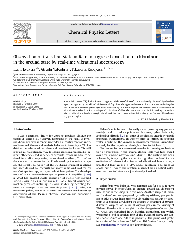 (PDF) Observation of transition state in Raman triggered oxidation of ...