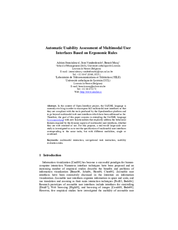 (PDF) Automatic Usability Assessment of Multimodal User Interfaces Based on Ergonomic Rules