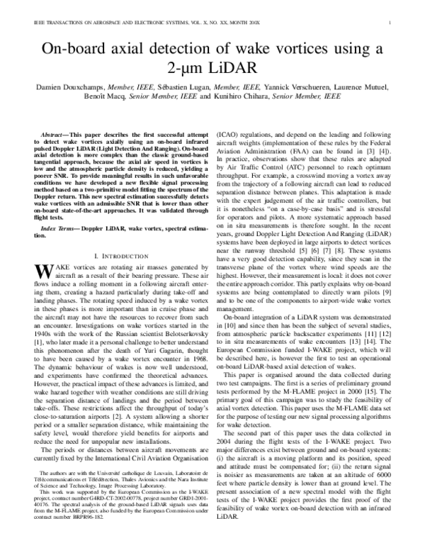 (PDF) On-board axial detection of wake vortices using a 2-m m LiDAR
