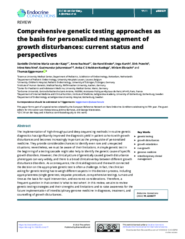 (PDF) Comprehensive genetic testing approaches as the basis for ...