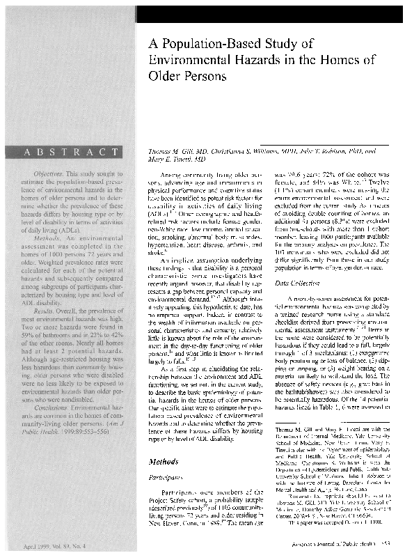 (PDF) A population-based study of environmental hazards in the homes of ...