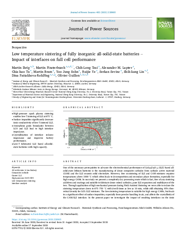 (PDF) Low temperature sintering of fully inorganic all-solid-state ...