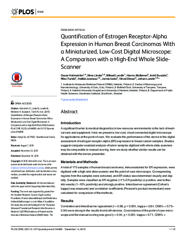 (PDF) Quantification of Estrogen Receptor-Alpha Expression in Human ...