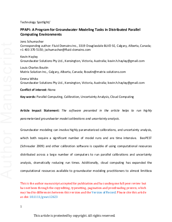 (PDF) PPAPI: A Program for Groundwater Modeling Tasks in Distributed Parallel Computing ...
