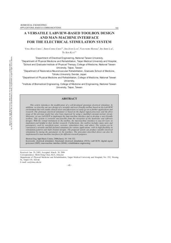 (PDF) A Versatile Labview-Based Toolbox Design and Man-Machine Interface for the Electrical ...