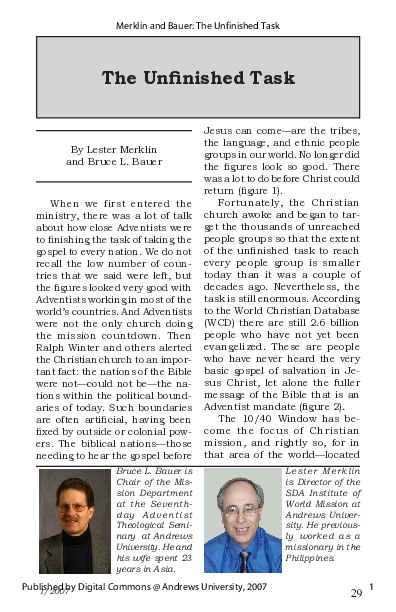 (PDF) The Unfinished Task