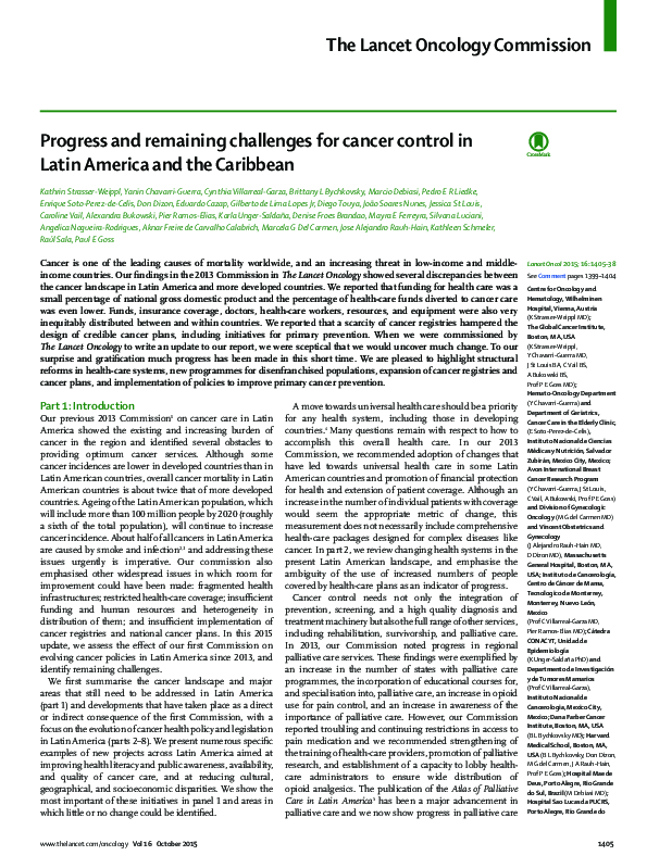 (PDF) Progress and remaining challenges for cancer control in Latin ...