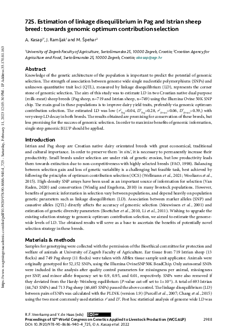(PDF) 725. Estimation of linkage disequilibrium in Pag and Istrian ...