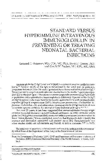 (PDF) Standard Versus Hyperimmune Intravenous Immunoglobulin in ...