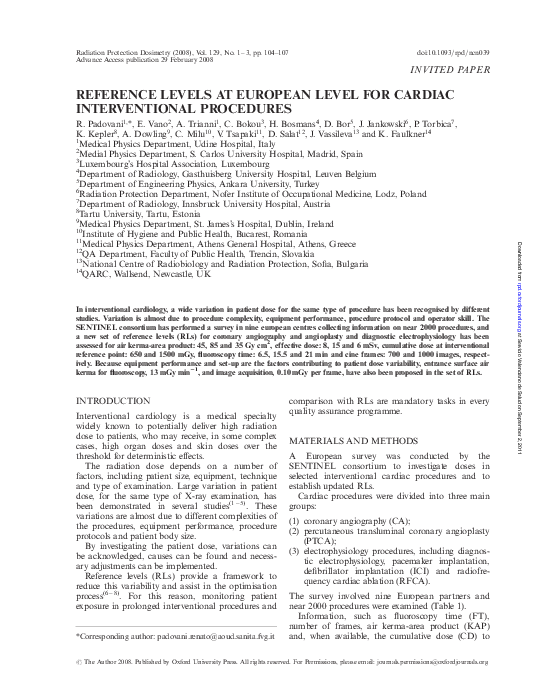 (PDF) Reference levels at European level for cardiac interventional ...