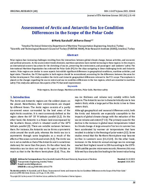 (PDF) Assessment of Arctic and Antarctic Sea Ice Condition Differences ...