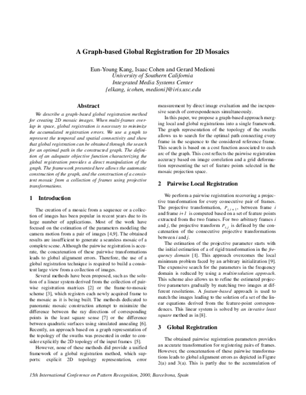 (PDF) A graph-based global registration for 2D mosaics