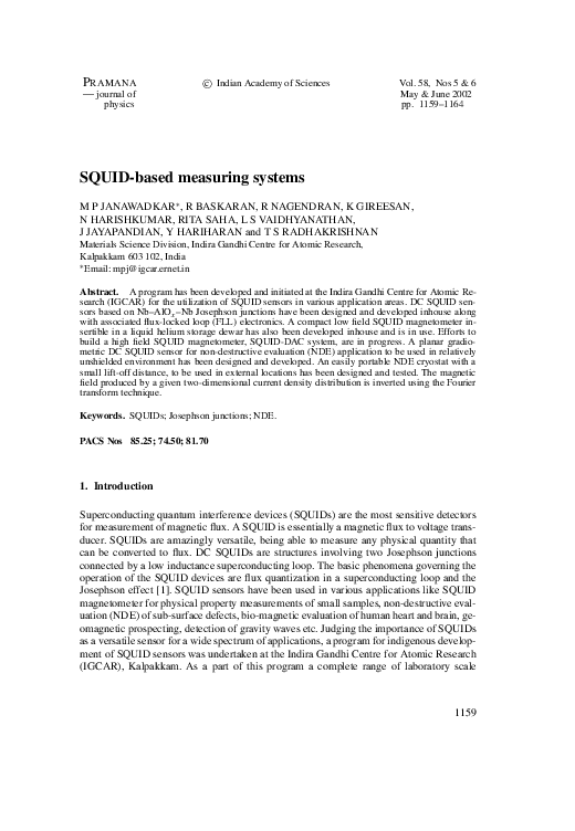 (PDF) SQUID-based measuring systems
