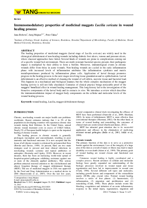 (PDF) Immunomodulatory properties of medicinal maggots Lucilia sericata ...