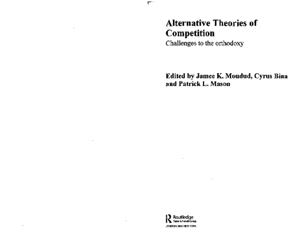 (PDF) Alternative Theories of Competition