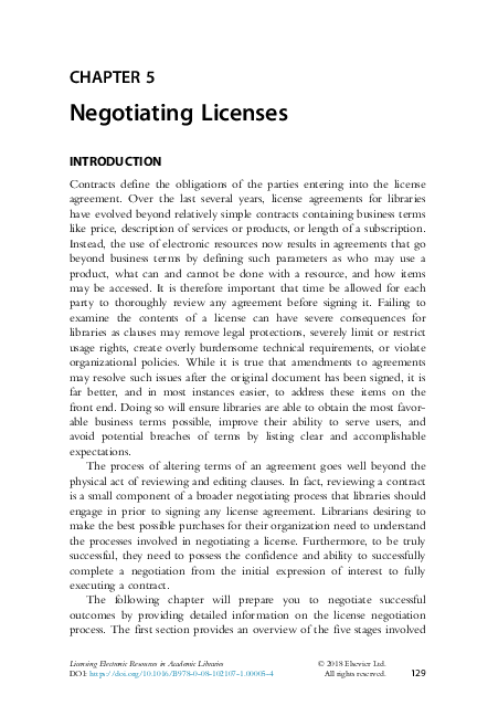 (PDF) Licensing Electronic Resources in Academic Libraries: A Practical ...