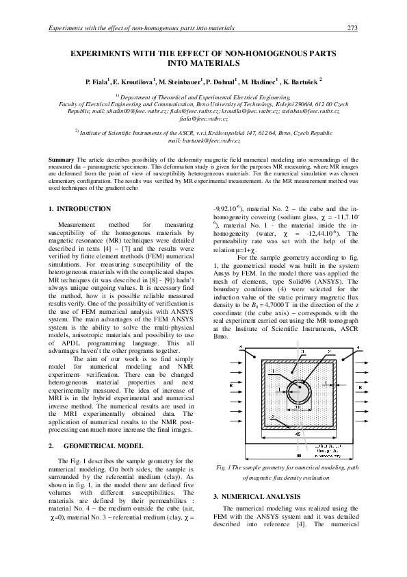 (PDF) The Effect of Non-homogeneous Parts into Materials