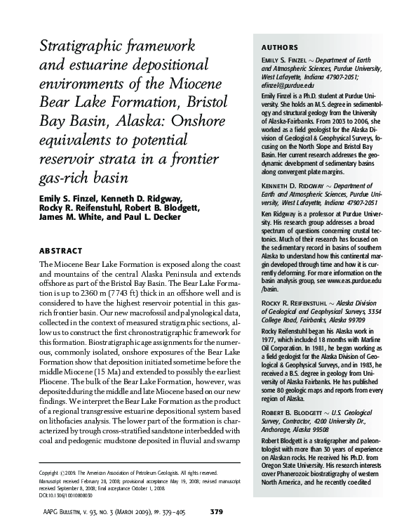 (PDF) Stratigraphic framework and estuarine depositional environments ...