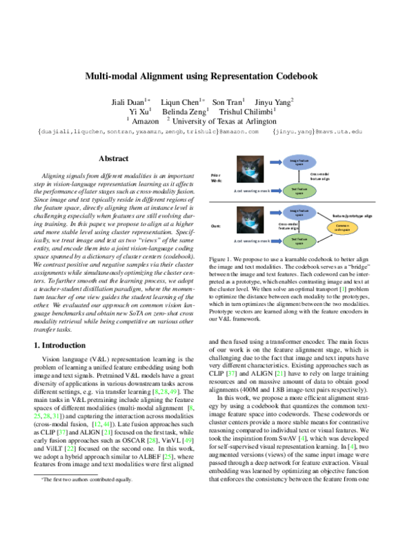 (PDF) Multi-modal Alignment using Representation Codebook